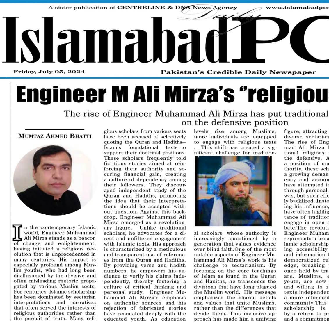 Post from Engineer Muhammad Ali Mirza - Official Channel