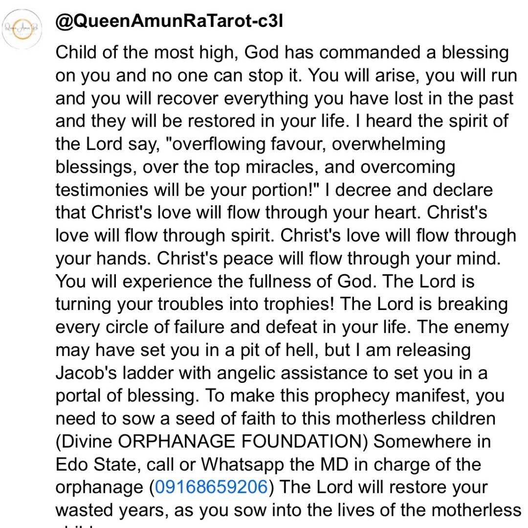 Post from Queen Amun Ra Tarot