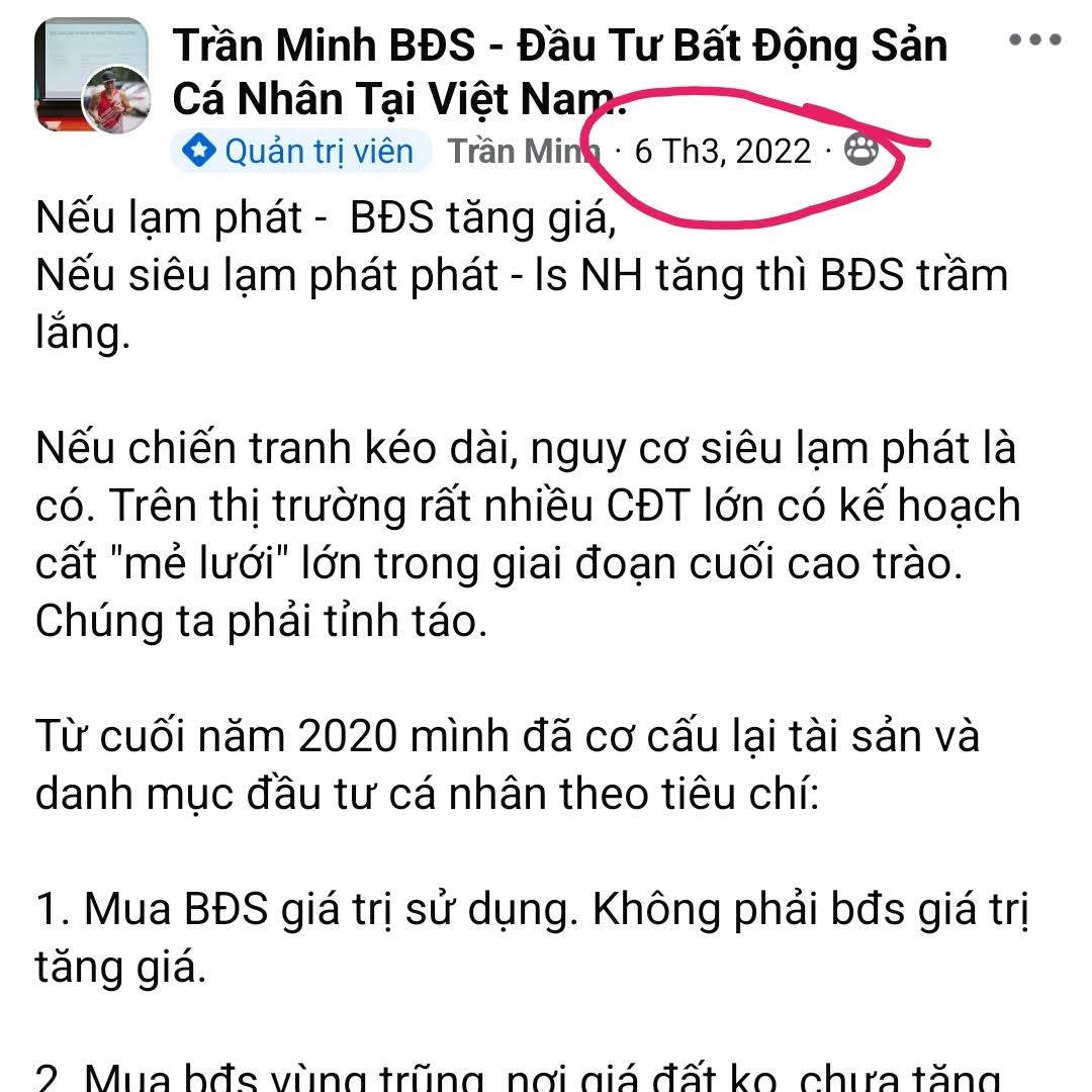 Post from Tran Minh BDS Viet Nam