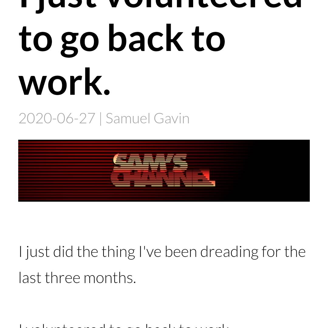 Post from Samuel Gavin