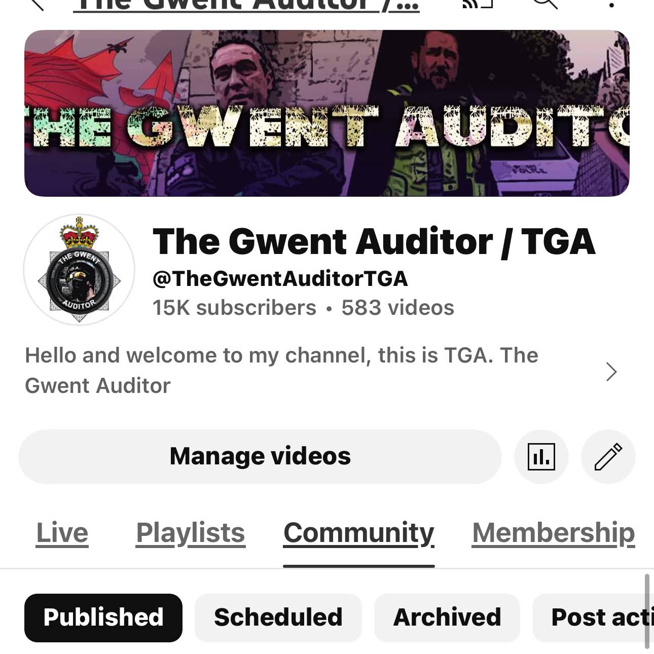 Post from The Gwent Auditor / TGA