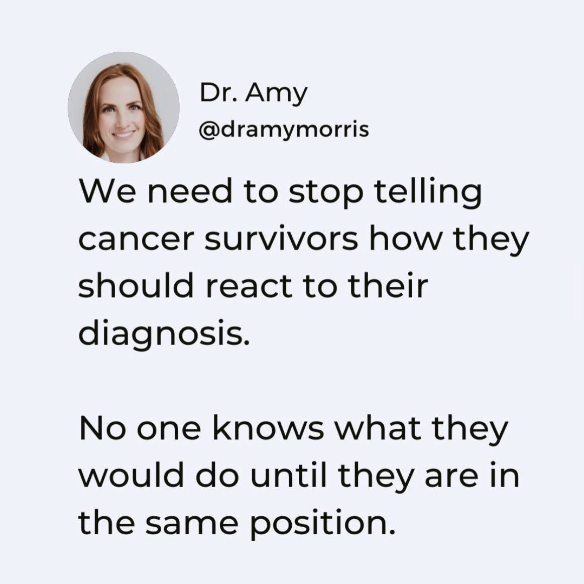 Post from Dr. Amy - Cancer Expert & Cancer Survivor