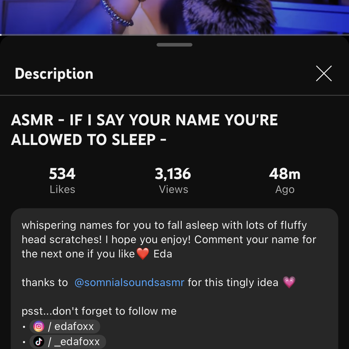 Post from Somnial Sounds ASMR