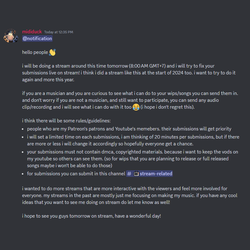 Post from mididuck