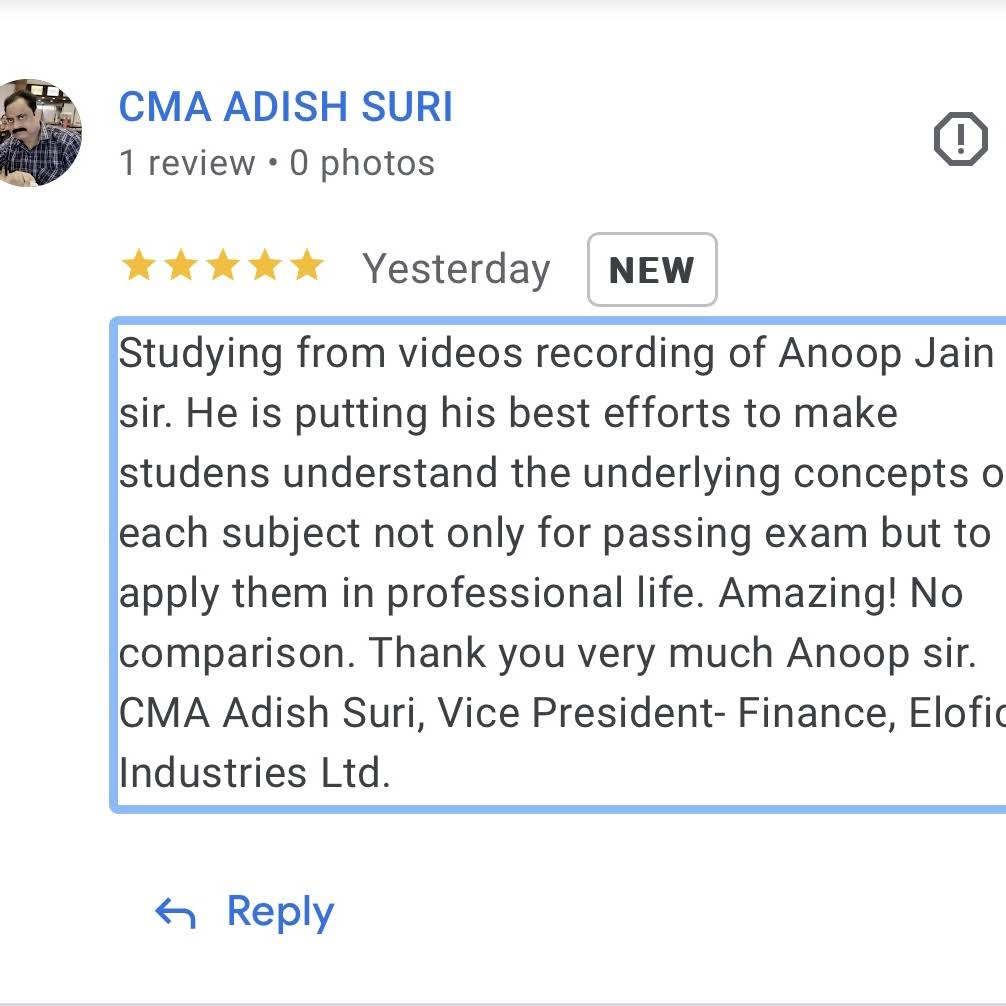 Post from CS ANOOP JAIN