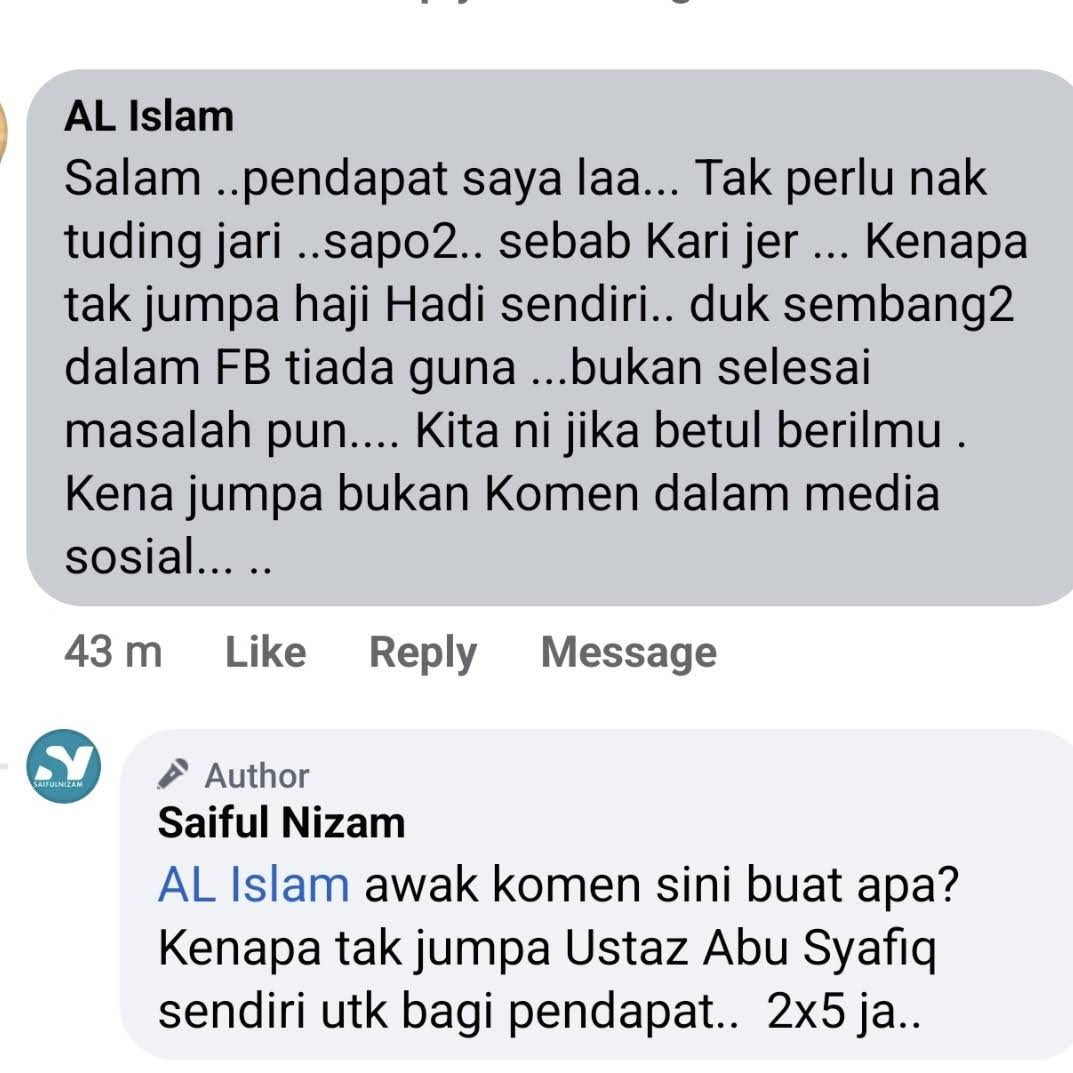 Post from Saiful Nizam