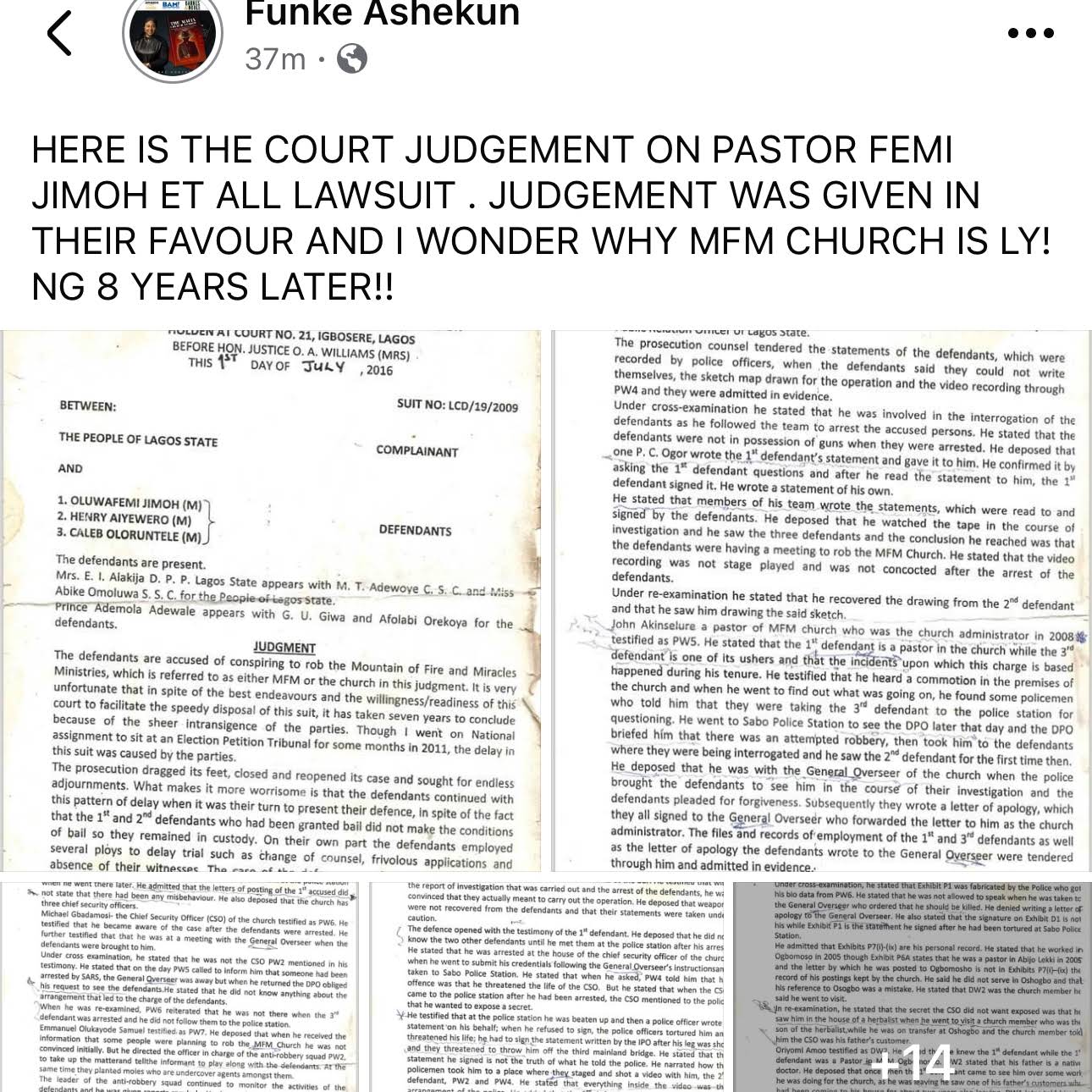 Post from Funke Ashekun