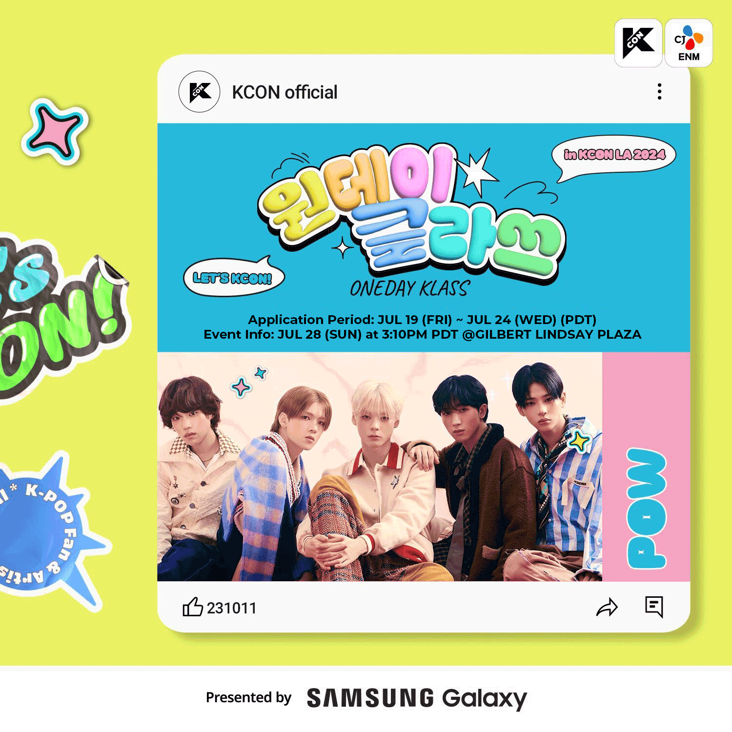 Post from KCON official