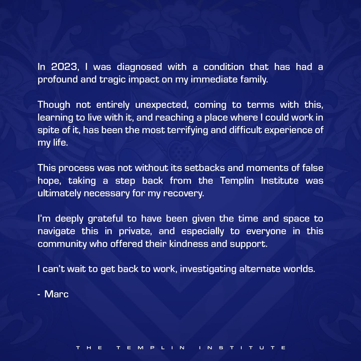 Post from The Templin Institute