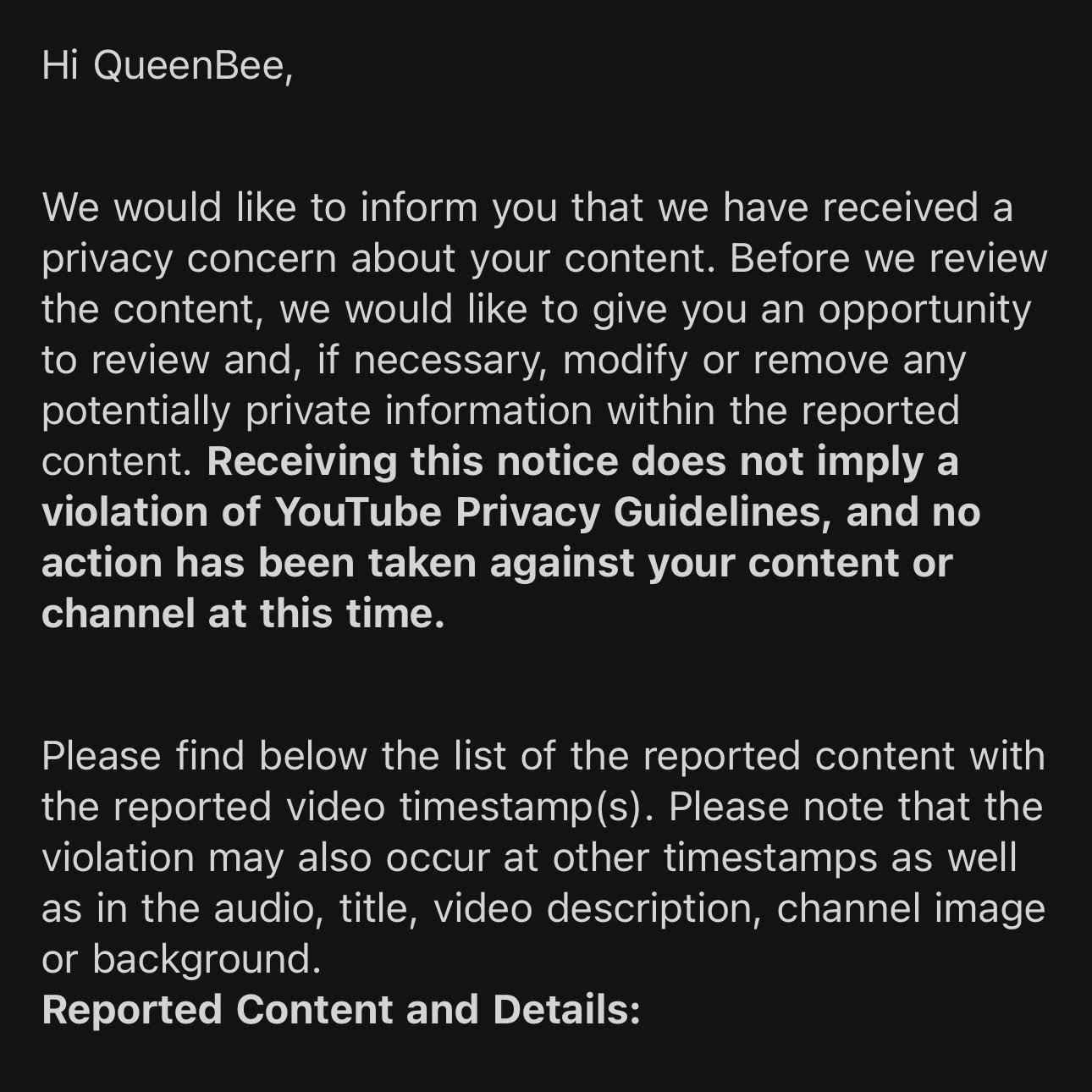 Post from QueenBee