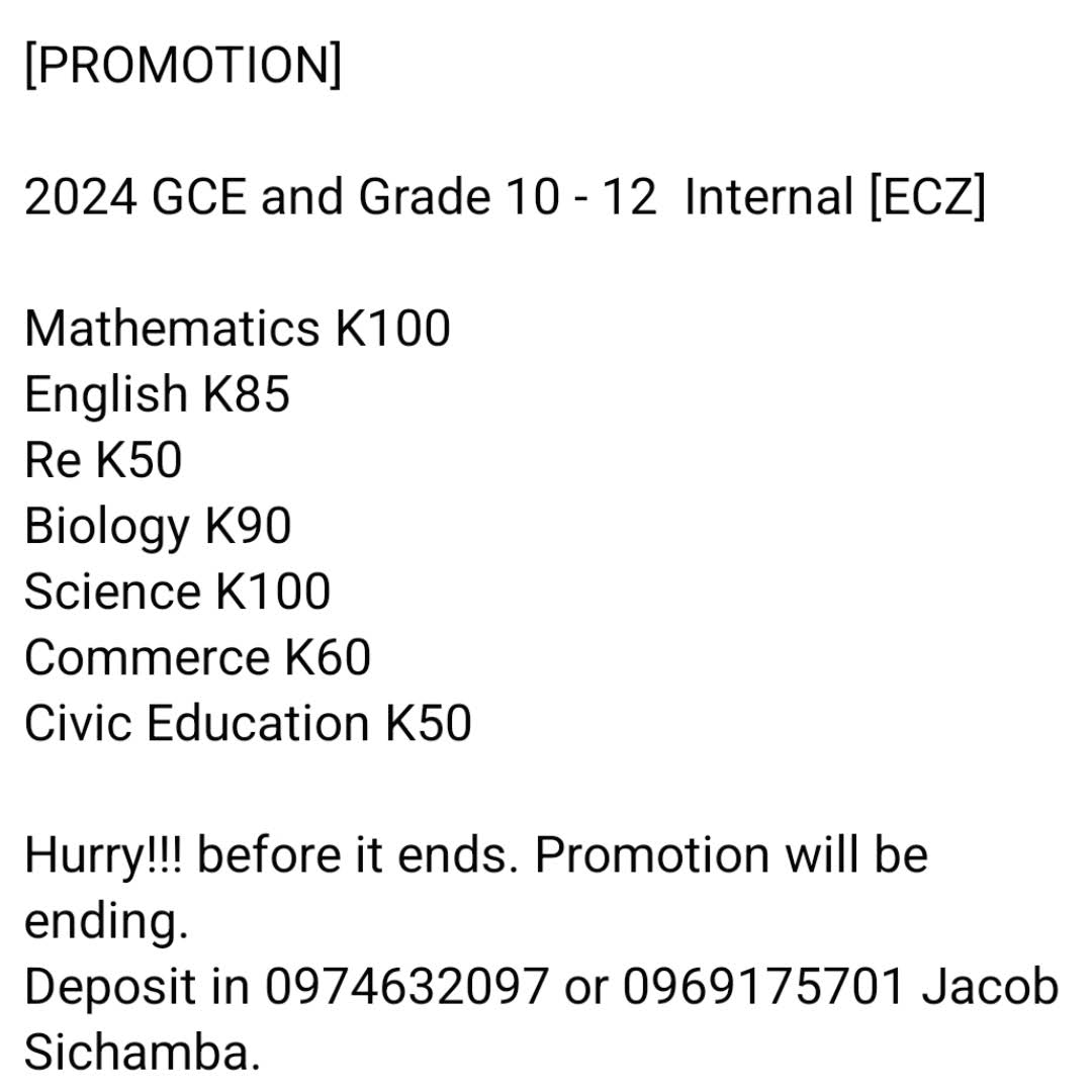 Post from Jacob Sichamba Online Math