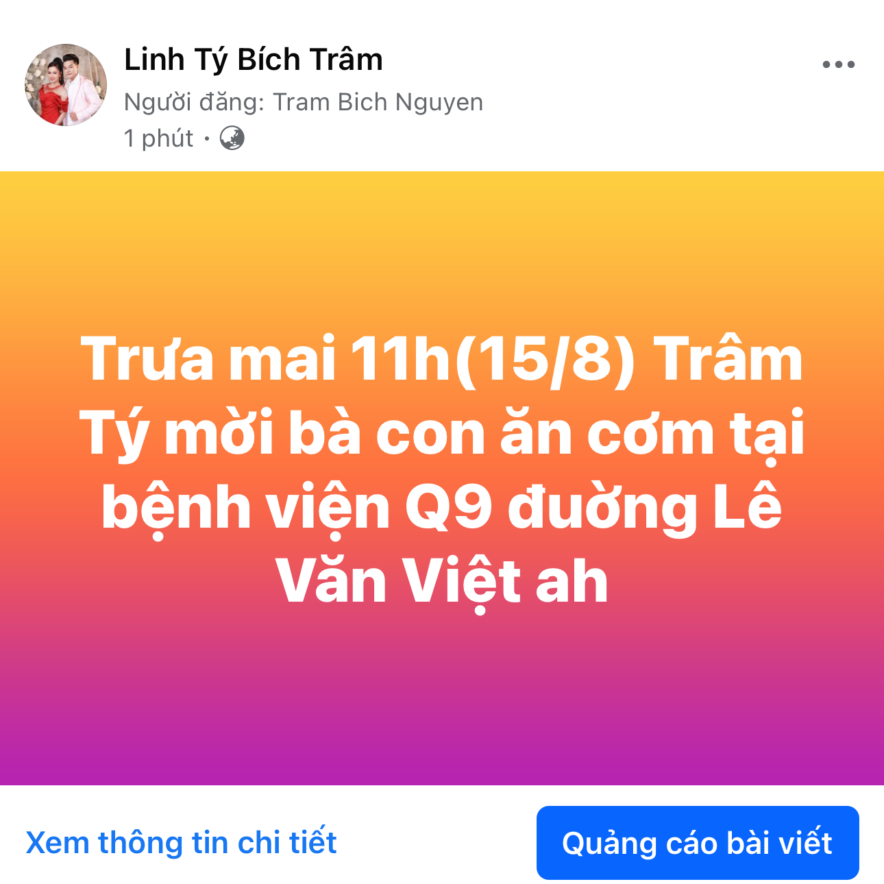 Post from Linh Tý - Bích Trâm Official