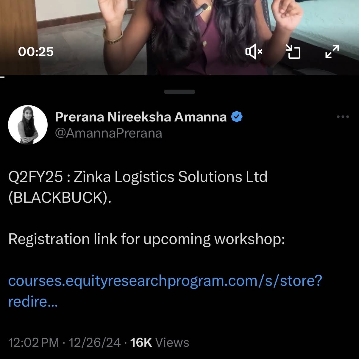 Post from Prerana Nireeksha Amanna