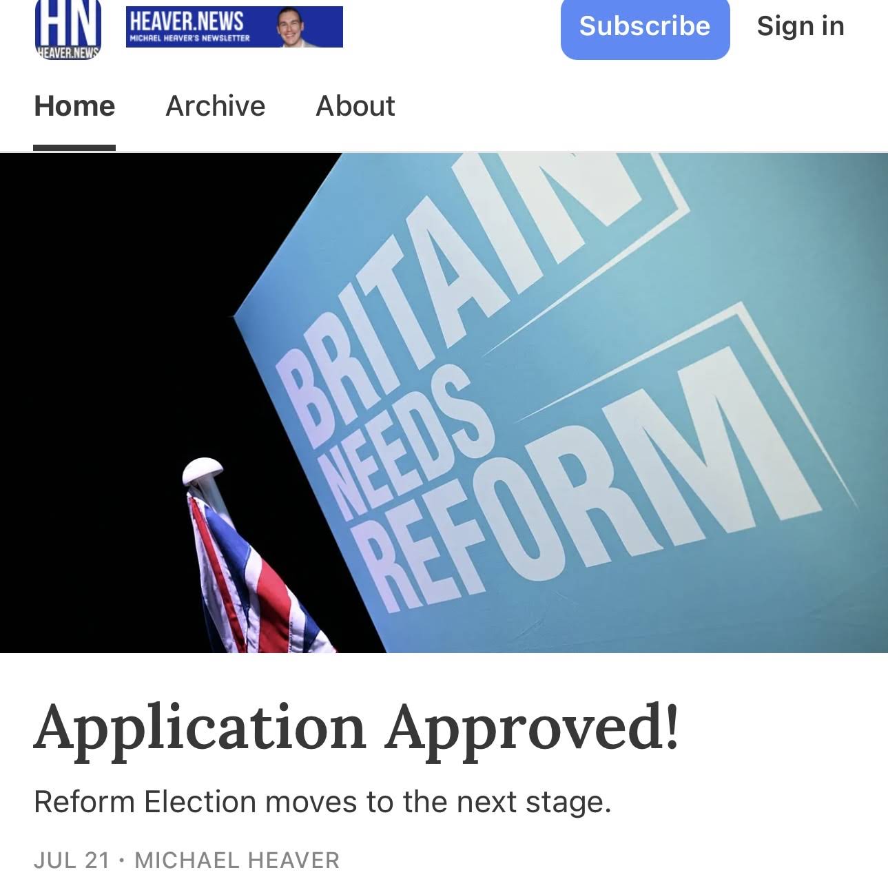 Post from Michael Heaver