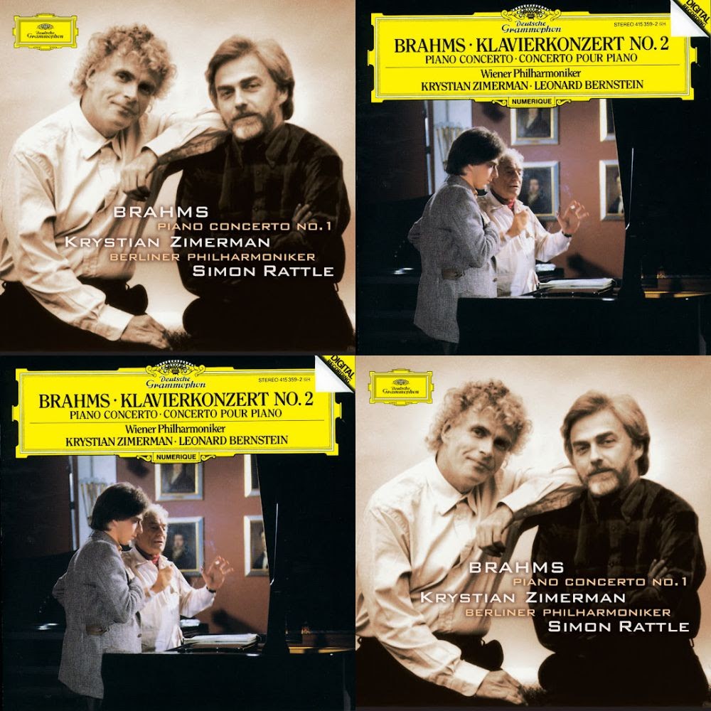 BRAHMS PIANO CONCERTOS ( ZIMMERMAN, RATTLE, BERNSTEIN )