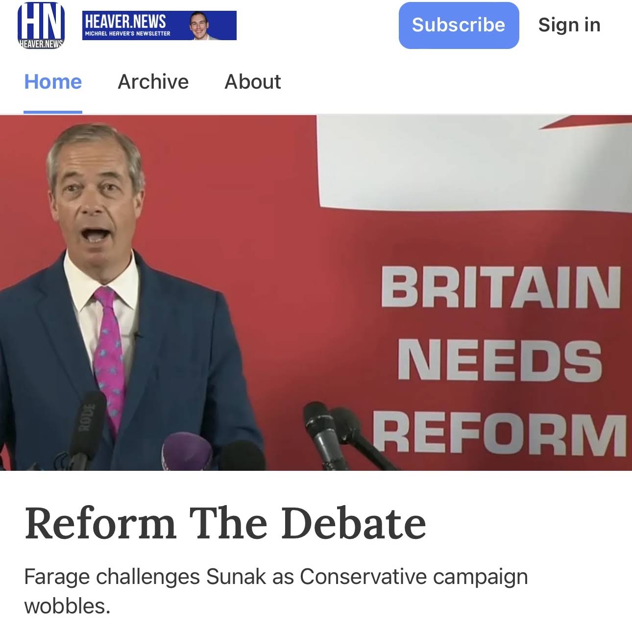 Post from Michael Heaver