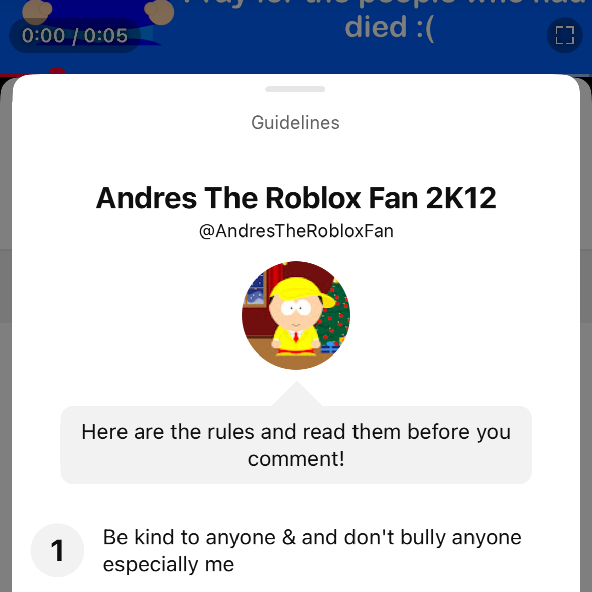 Post from Andres The Roblox Fan 2K12
