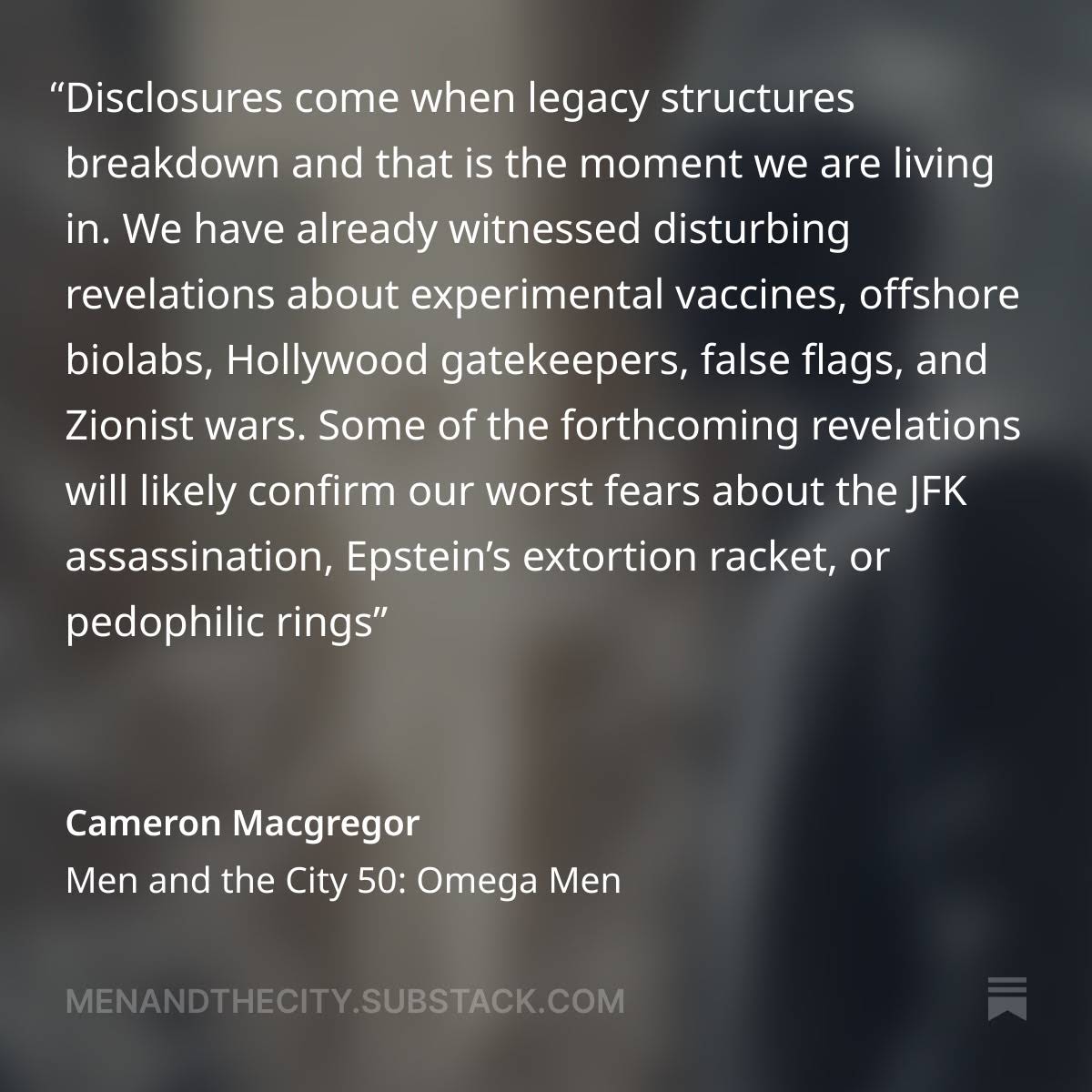 Post from Cameron Macgregor