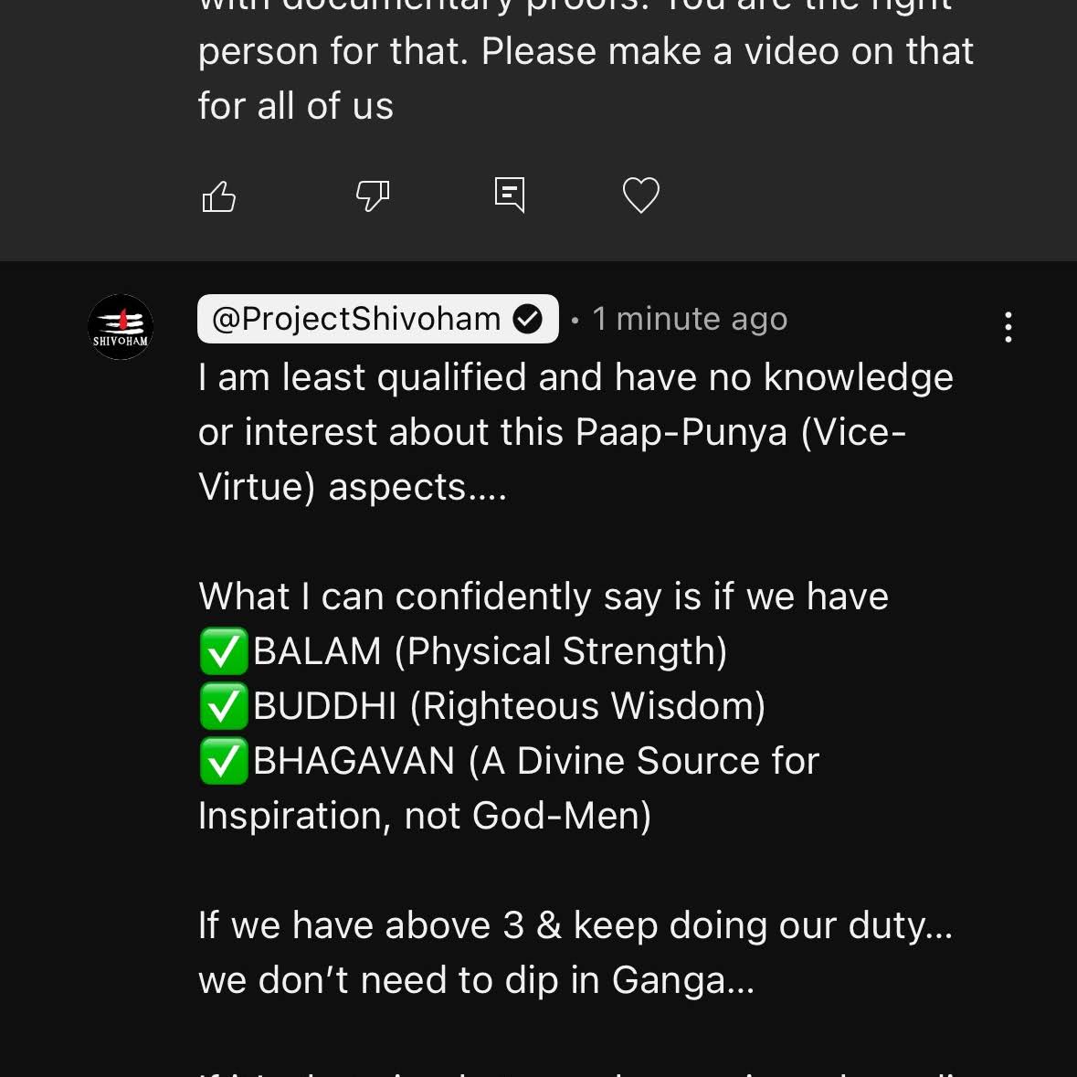 Post from Project Shivoham