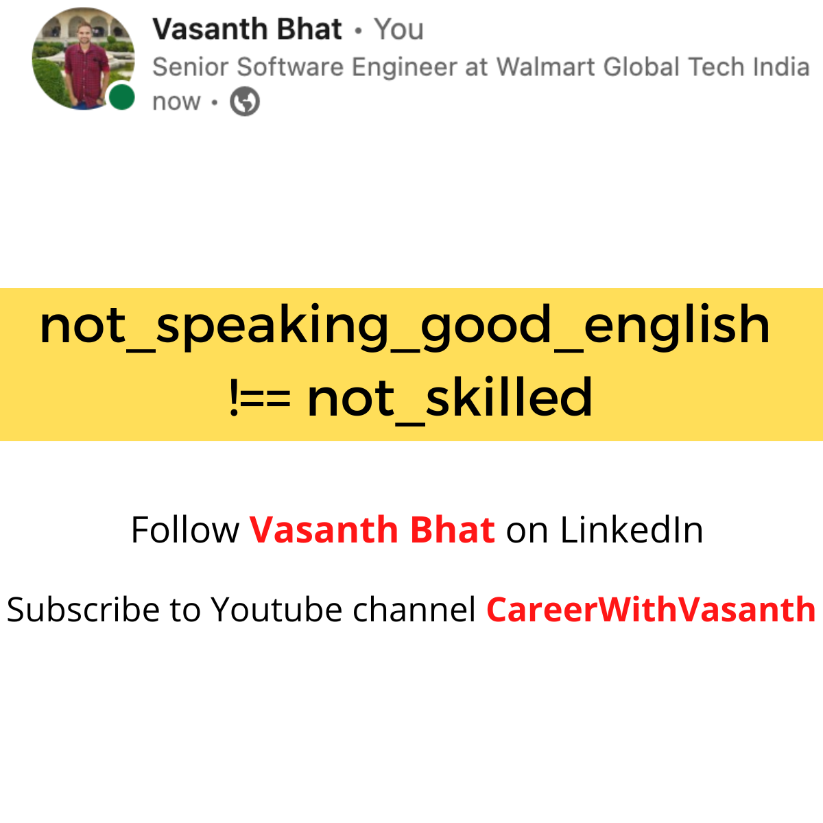 Post from Vasanth Bhat