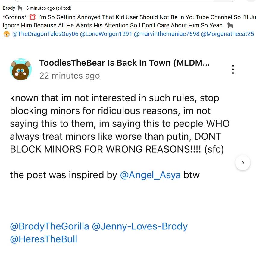 Post from ToodlesTheBear Is Back In Town (MLDM Army)