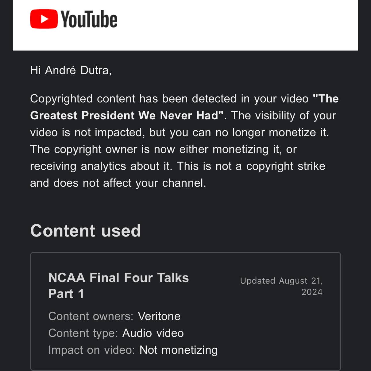 Post from André Dutra