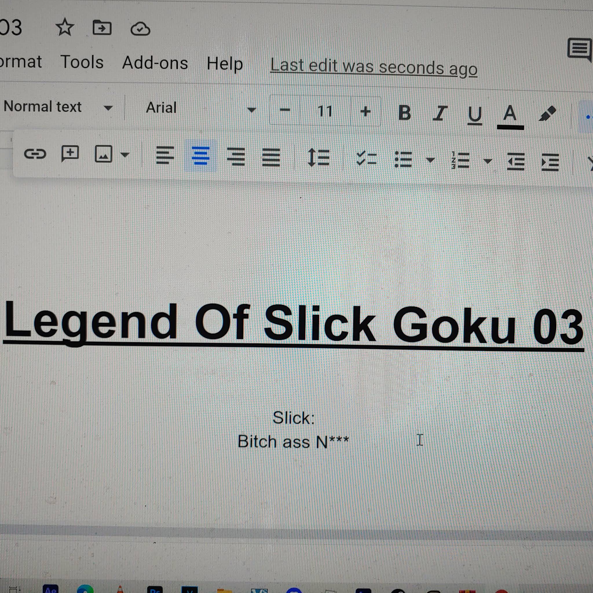 Post from Slick Goku