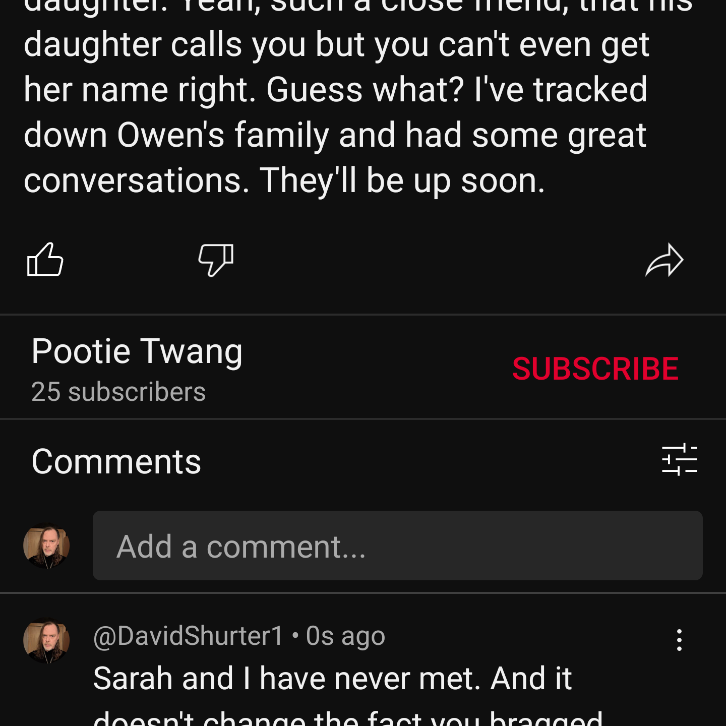 Post from David Shurter