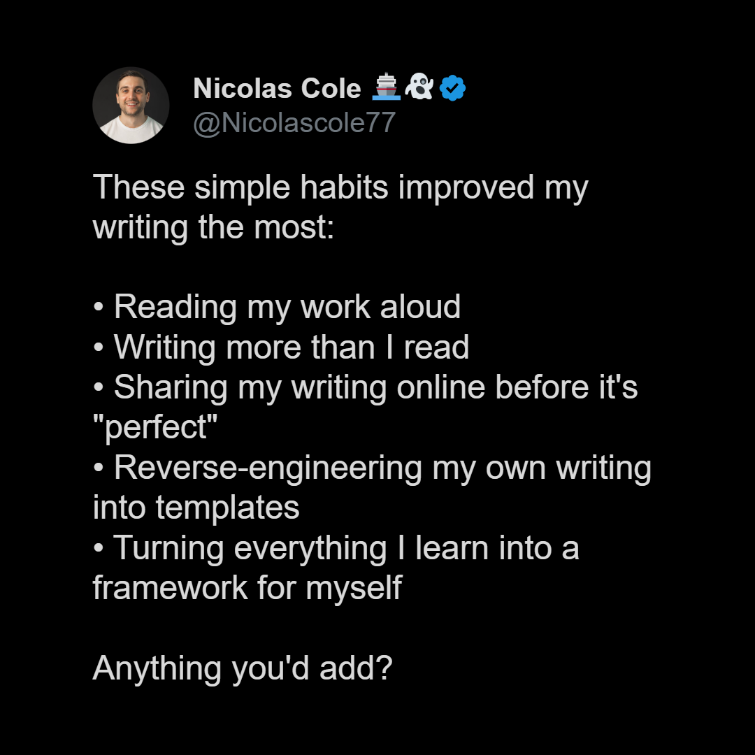 Post from Nicolas Cole