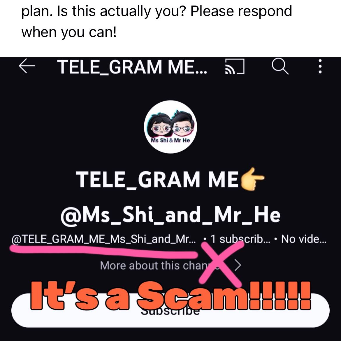 Post from Ms Shi and Mr He