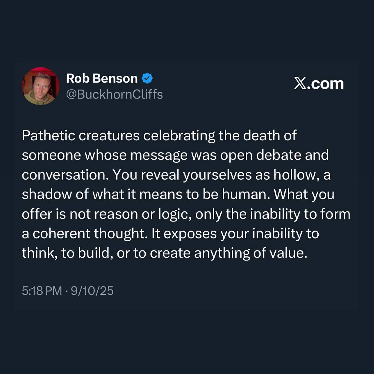 Post from Rob Benson