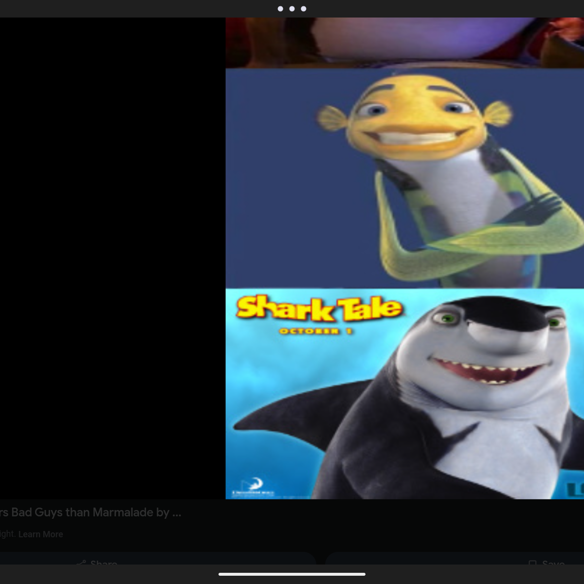 Post from Travis shark tale and finding Nemo dory