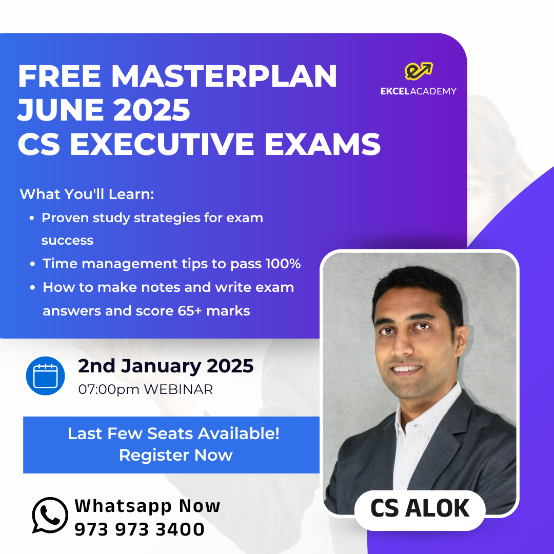 Post from Ekcel Academy - Company Secretary Coaching