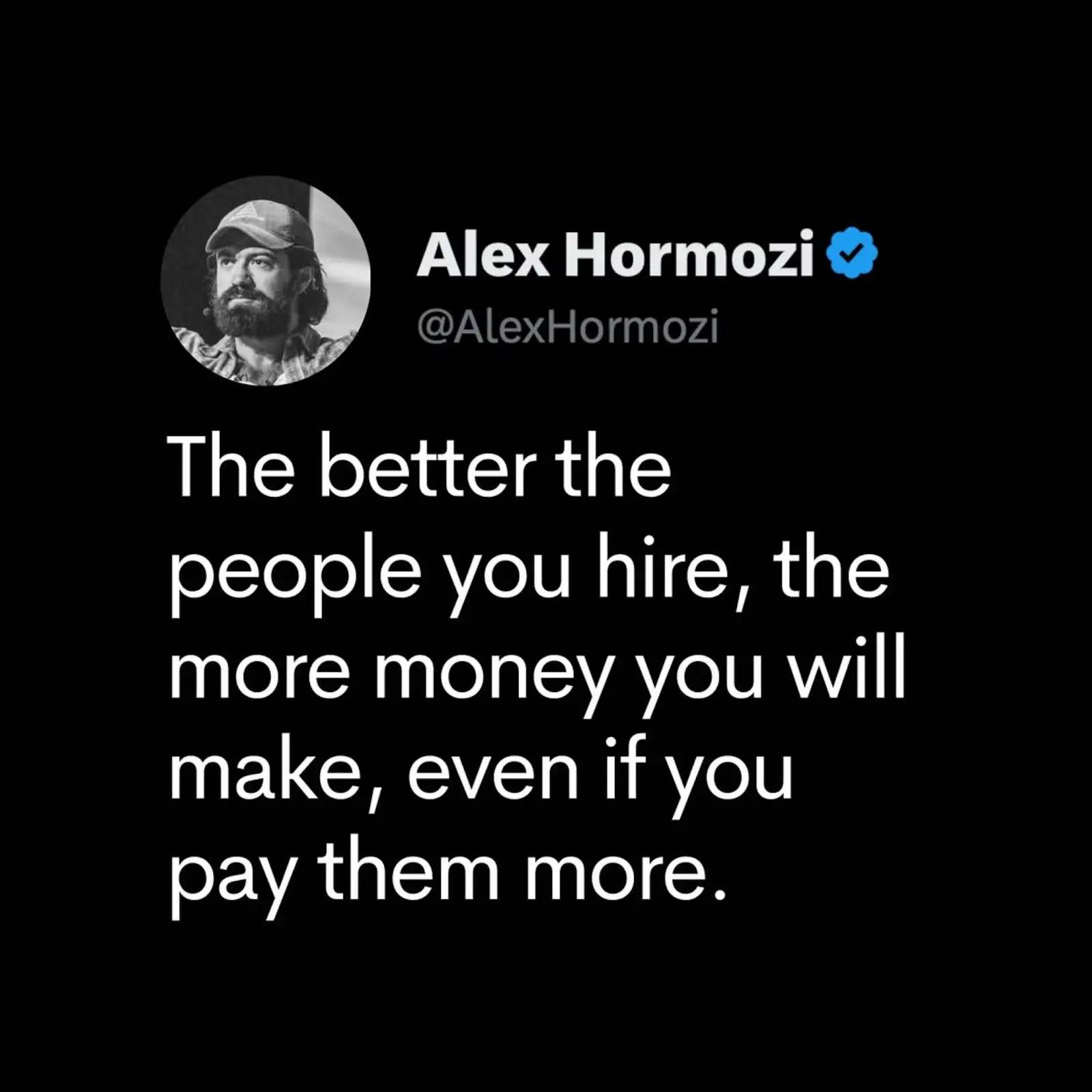 Post from Alex Hormozi