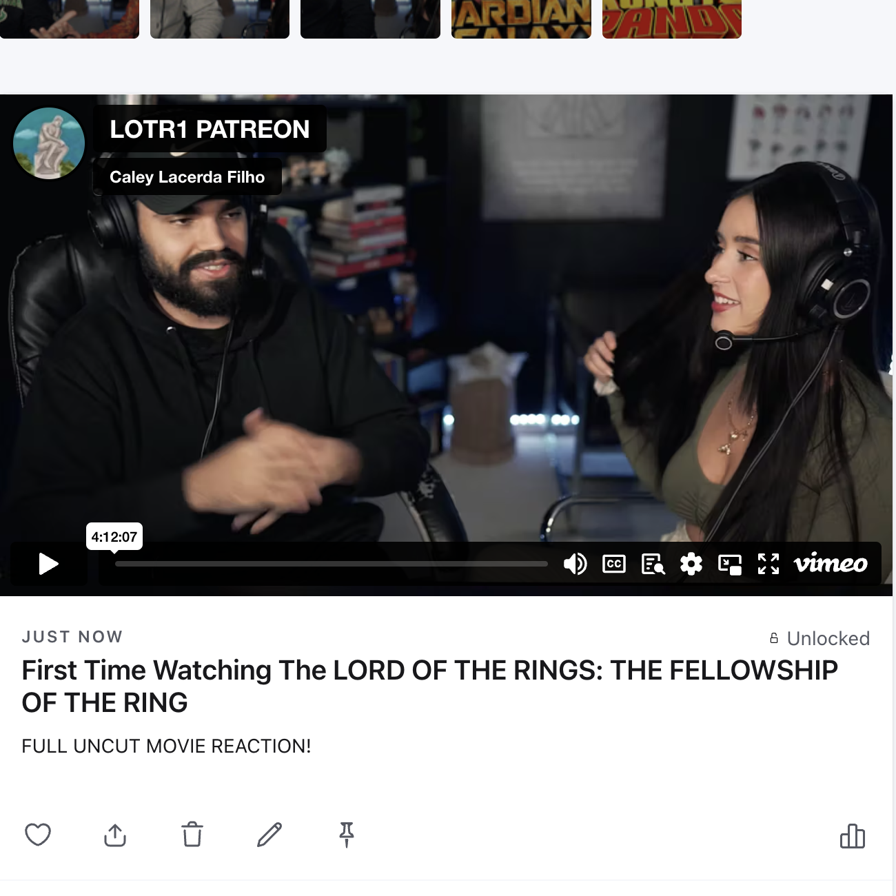 Post from Mentally Gone Reacts