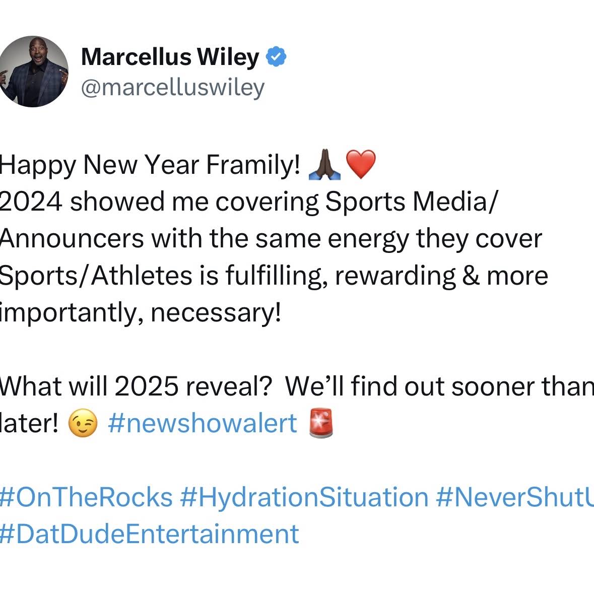 Post from Marcellus Wiley ‘Dat Dude TV’