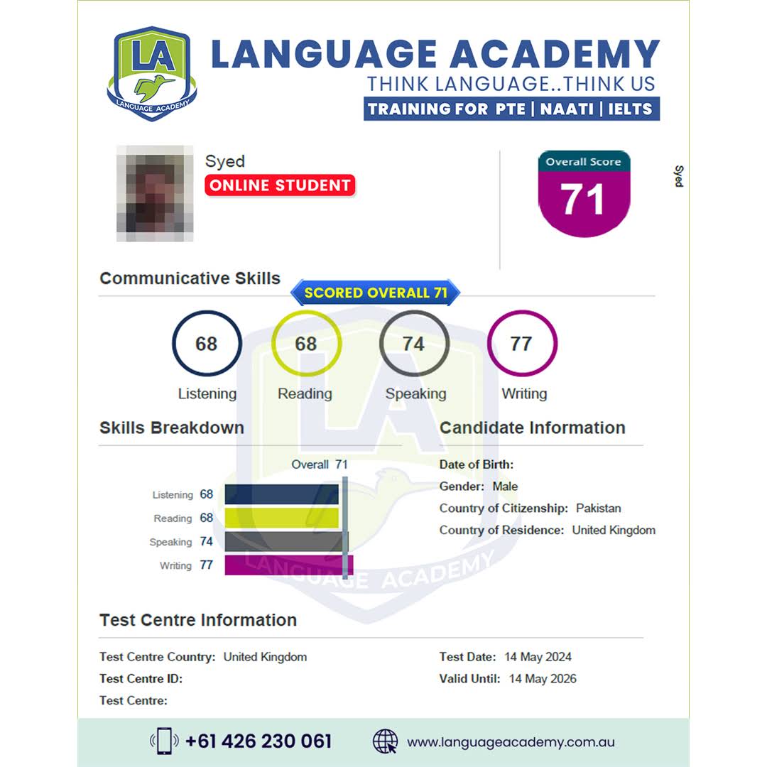 Post from Language Academy PTE