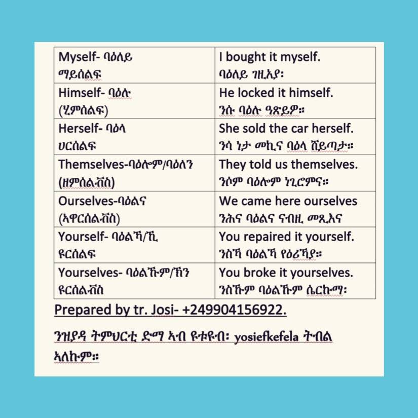 Post from English for tigrinya speakers ( yosief kefela)