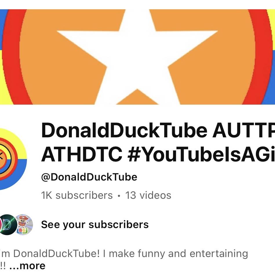 Post from DonaldDuckTube AUTTP ATHDTC #YouTubeIsAGigachad