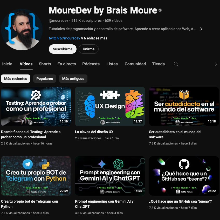 Post from MoureDev TV