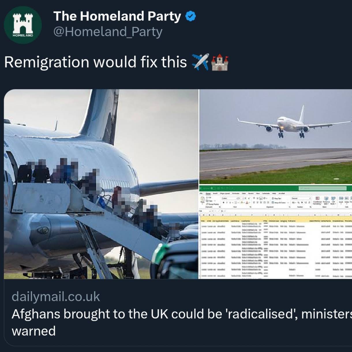Post from The Homeland Party