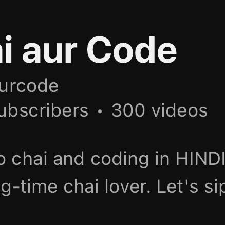 Post from Chai aur Code