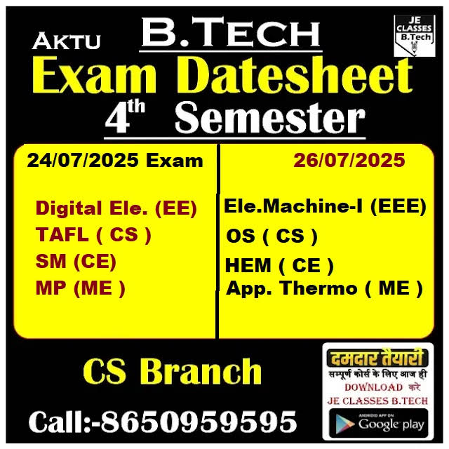 Post from JE CLASSES BTech