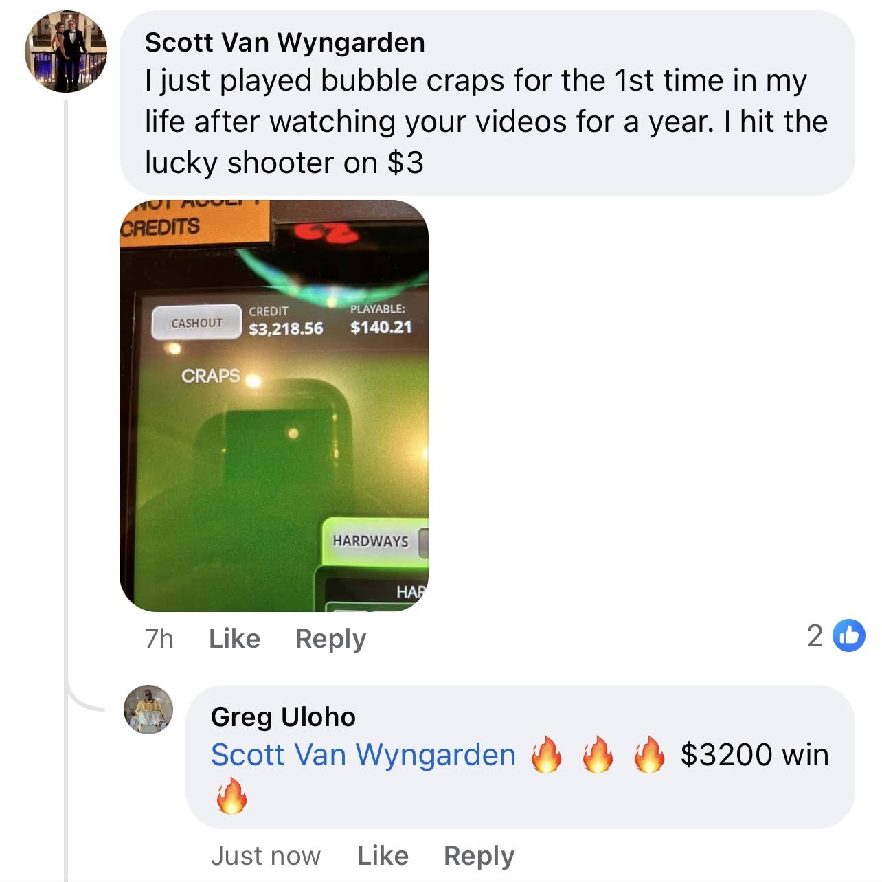 Post from Bubble Craps With Greg Uloho