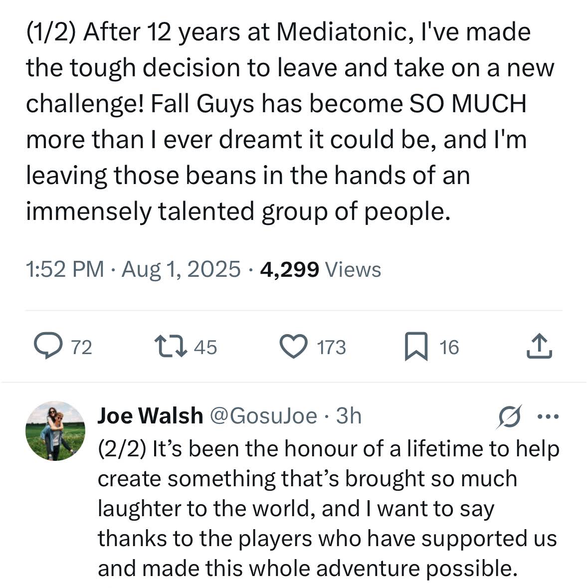 Post from The Falltastic Guy