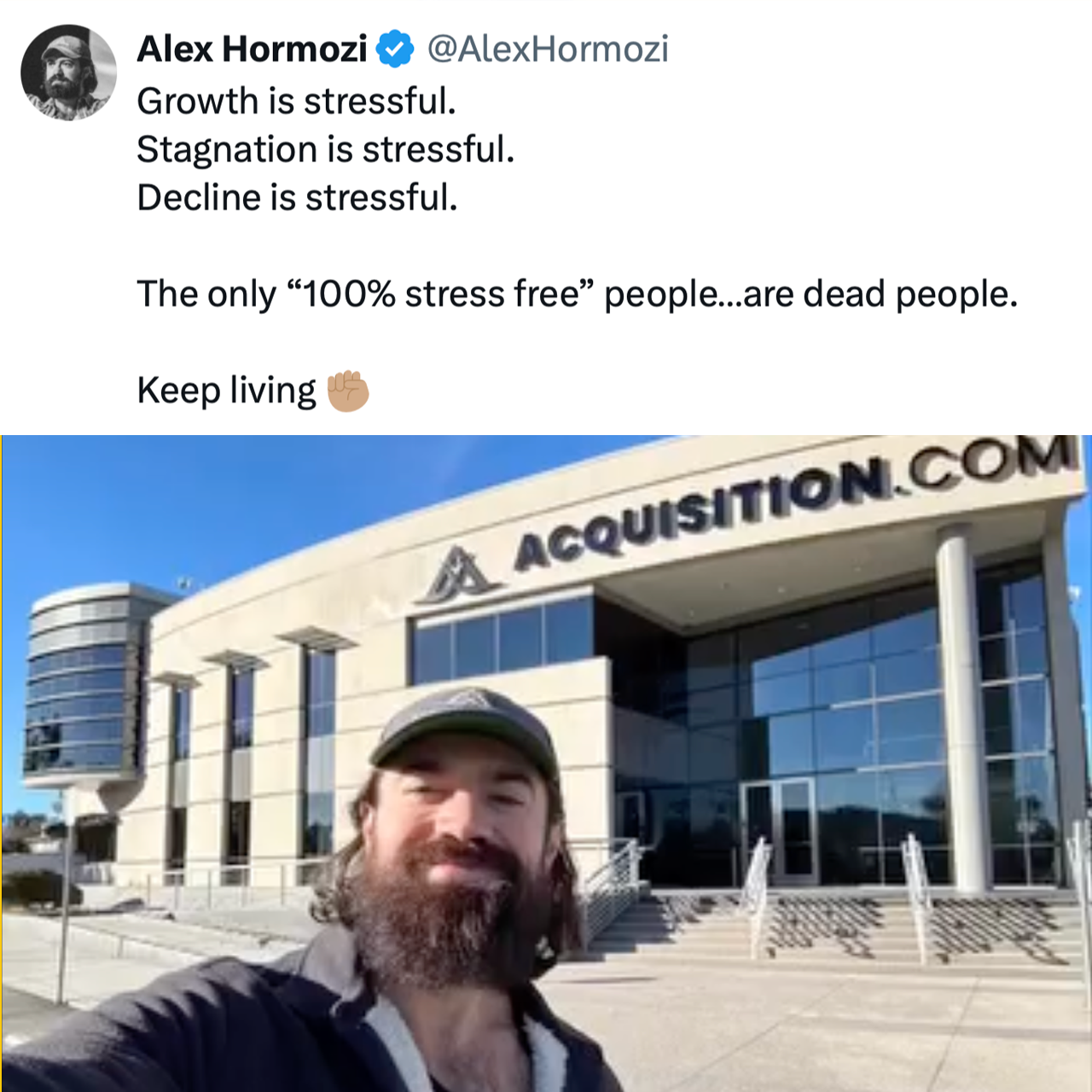 Post from Alex Hormozi