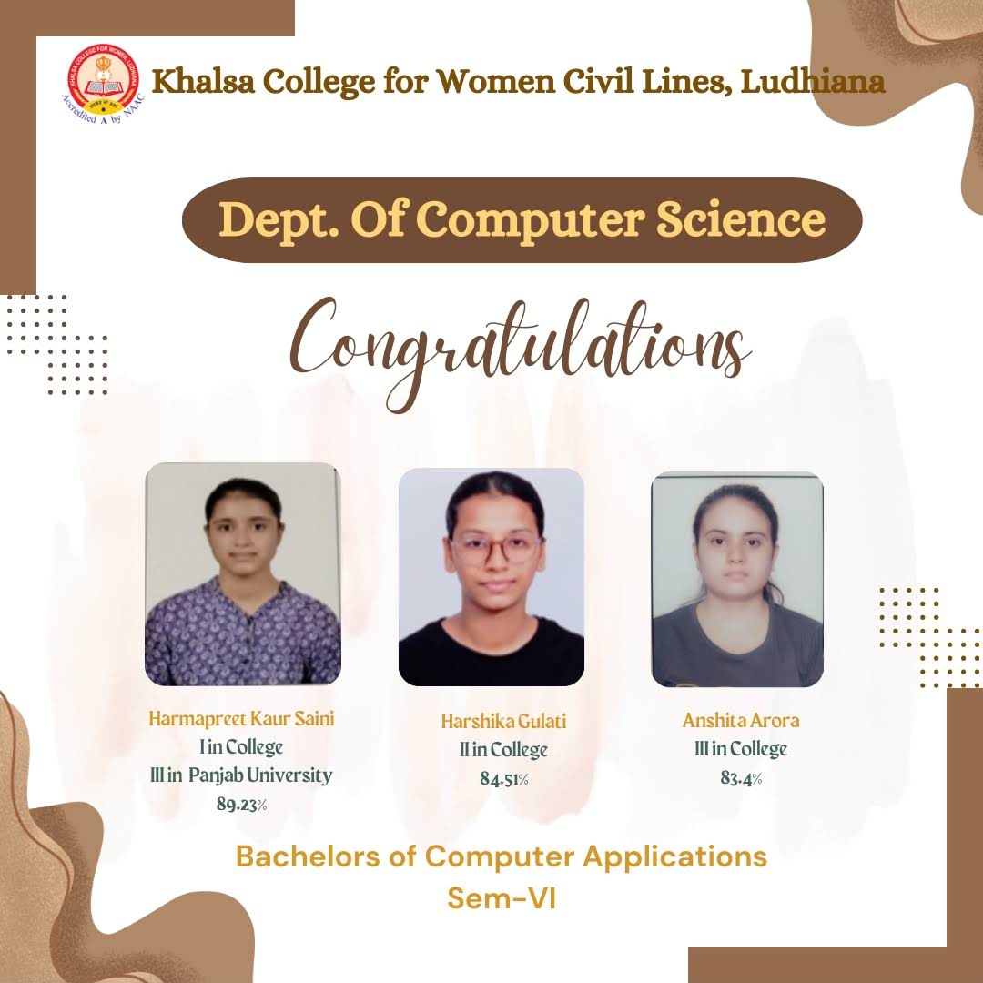 Post from DEPT OF COMPUTER SCIENCE- KCW, CIVIL LINES LUDHIANA
