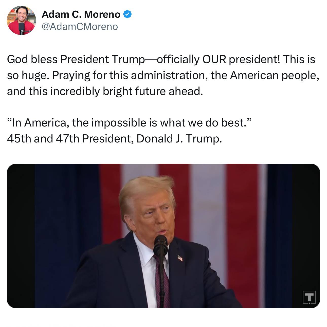Post from Adam C. Moreno