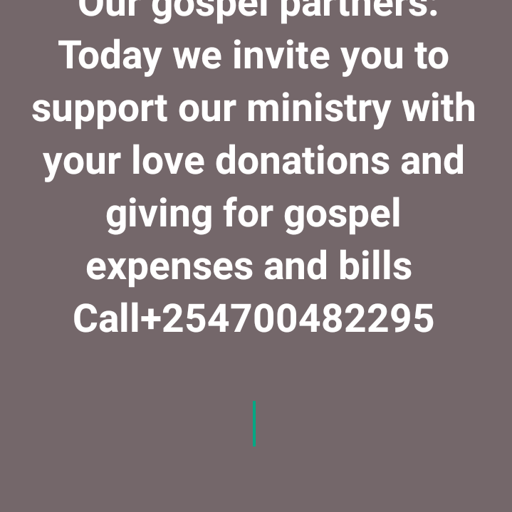 Post from Apostle Rev Martin Gikunda Mutwiri