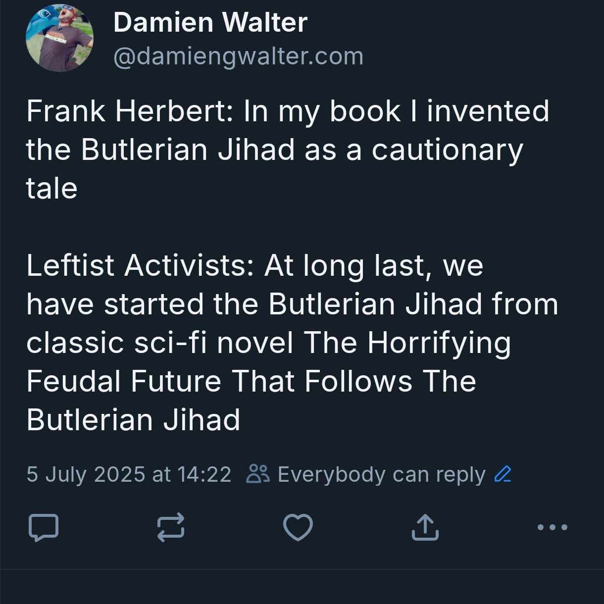 Post from Science Fiction with Damien Walter